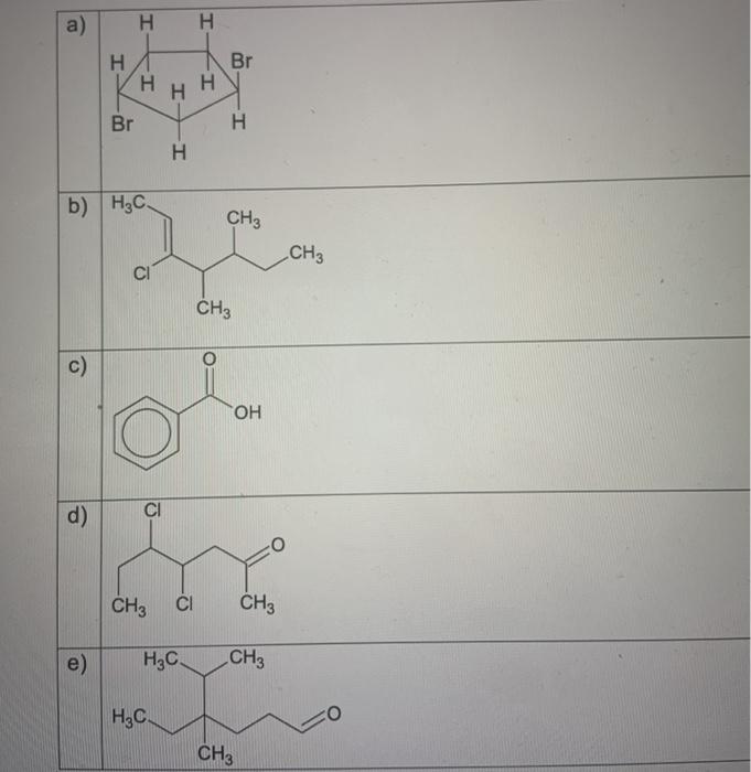 Solved a) H H H Br -I H H Br H -I b) H3C CH3 CH3 CI CH3 c) | Chegg.com