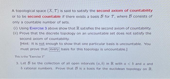 Solved A topological space (X,τ) is said to satisfy the | Chegg.com