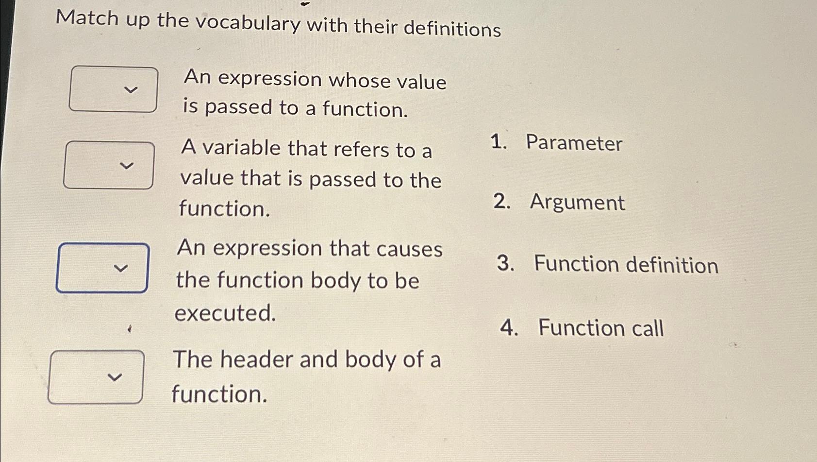 Solved Match up the vocabulary with their definitionsAn | Chegg.com