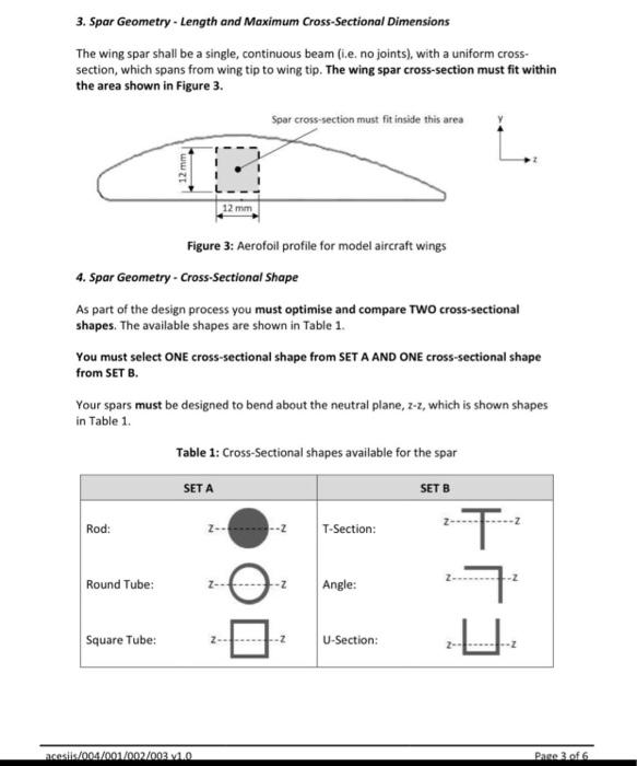 3. Spar Geometry - Length and Maximum Cross-Sectional | Chegg.com