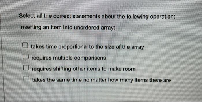 Solved Select all the correct statements about the following | Chegg.com