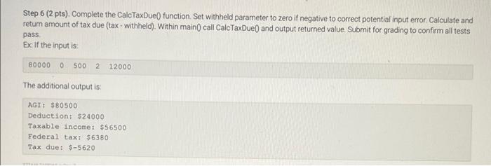 Solved 20.9 LAB*: Program: Income tax form - functions | Chegg.com
