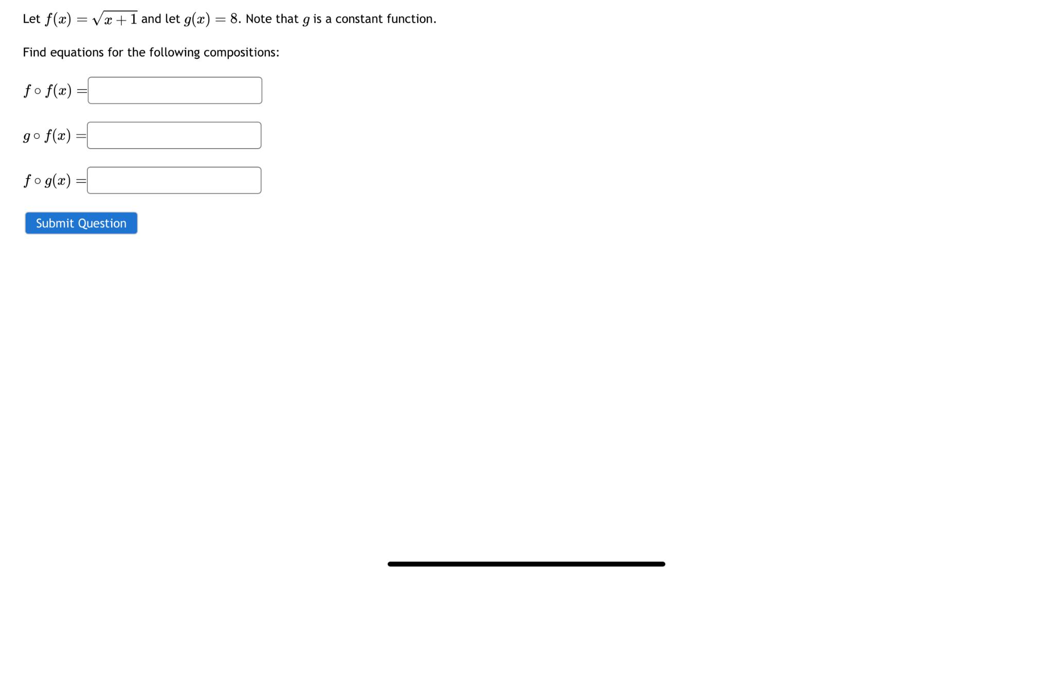 Let f(x)=x+12 ﻿and let g(x)=8. ﻿Note that g ﻿is a | Chegg.com