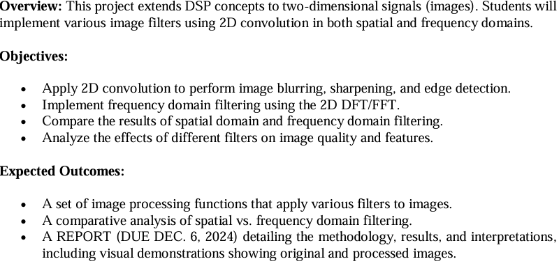 Solved Overview: This project extends DSP concepts to | Chegg.com