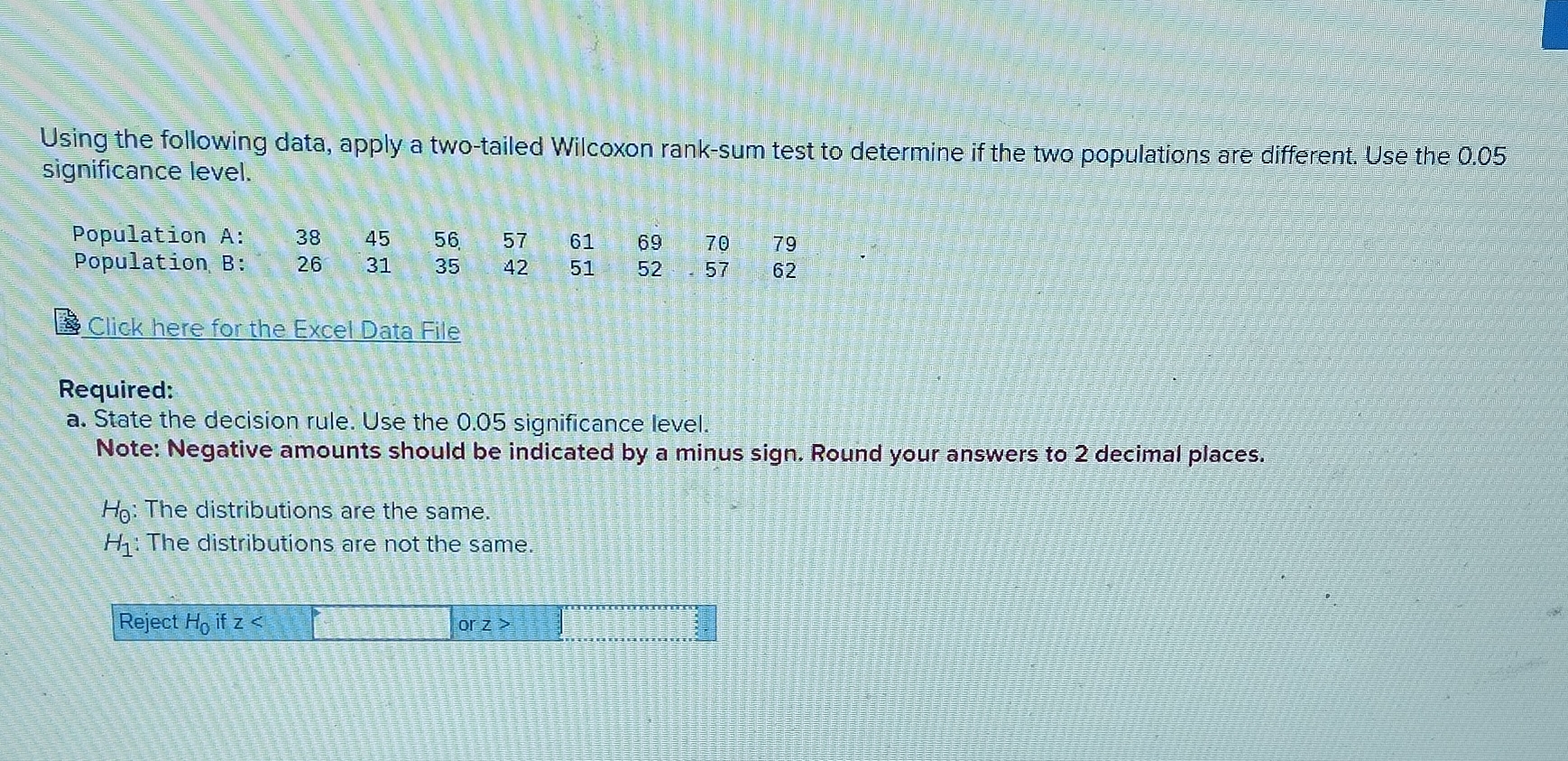 Solved Using the following data, apply a two-tailed Wilcoxon | Chegg.com