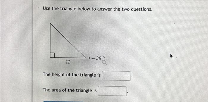 Solved Use the triangle below to answer the two questions. | Chegg.com