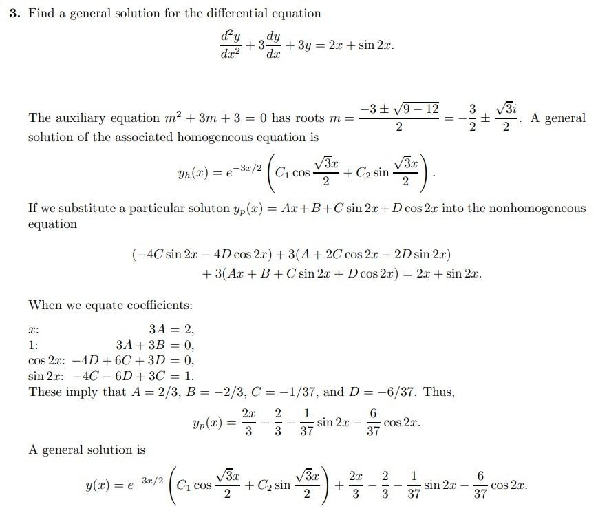 Solved Q2 (4 points) Find a homogeneous linear differential | Chegg.com
