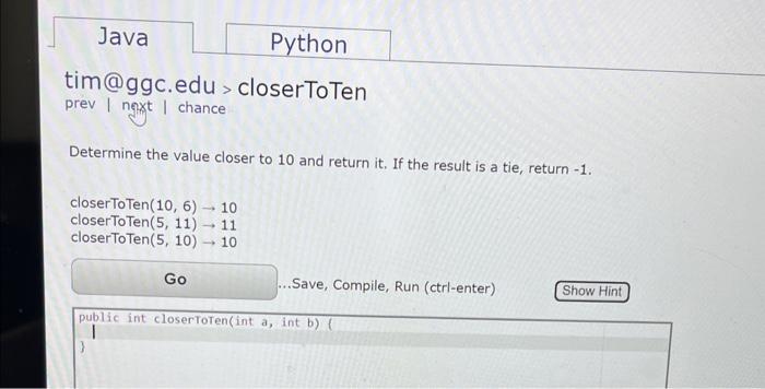 Solved Java Python Tim Getsumfrom2d Prev Next 4215