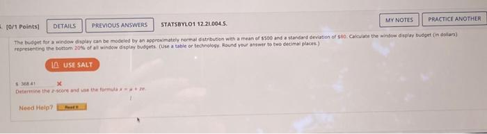 Solved Detertine the arsere and use the formila x=a in he | Chegg.com