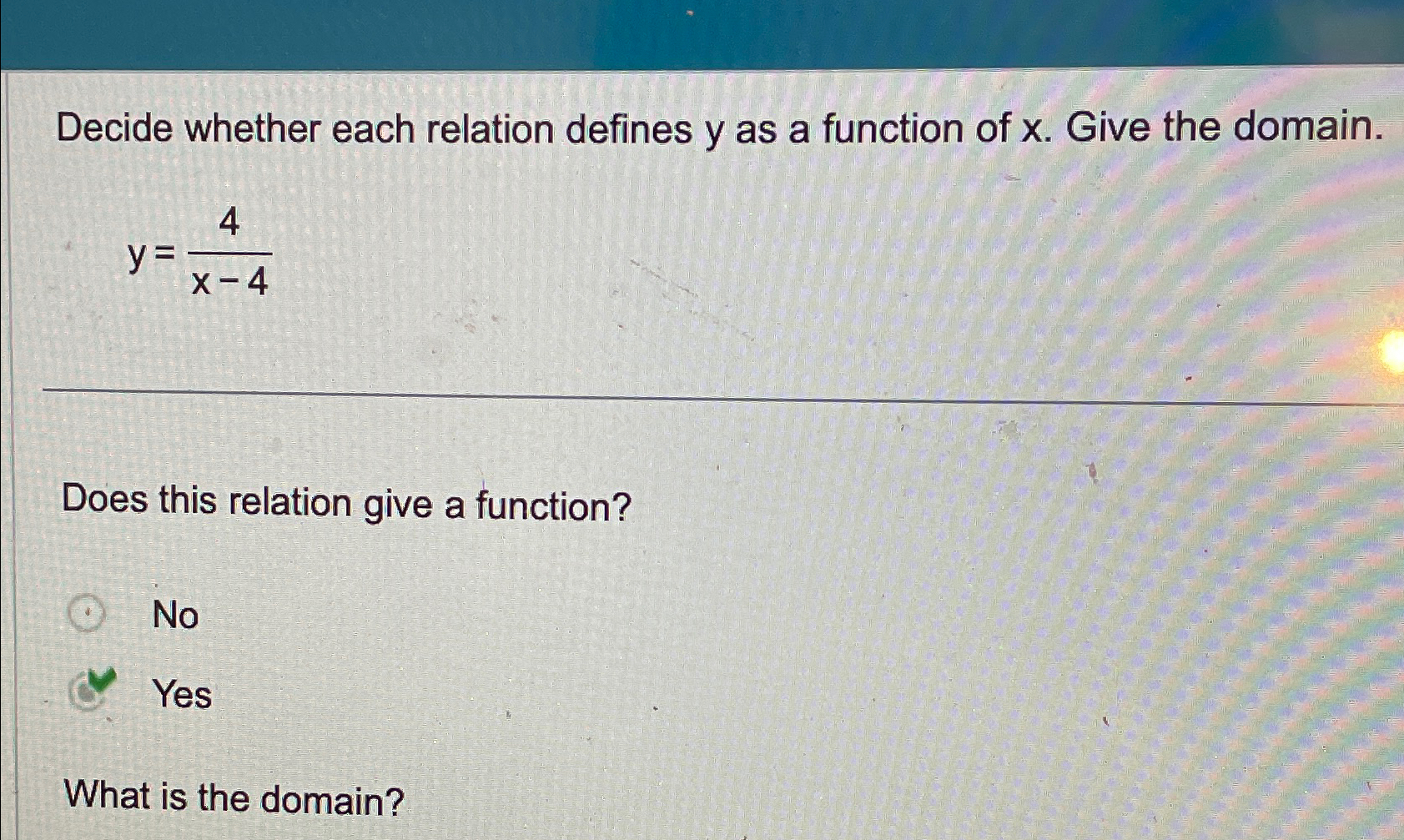 Solved Decide Whether Each Relation Defines Y ﻿as A Function