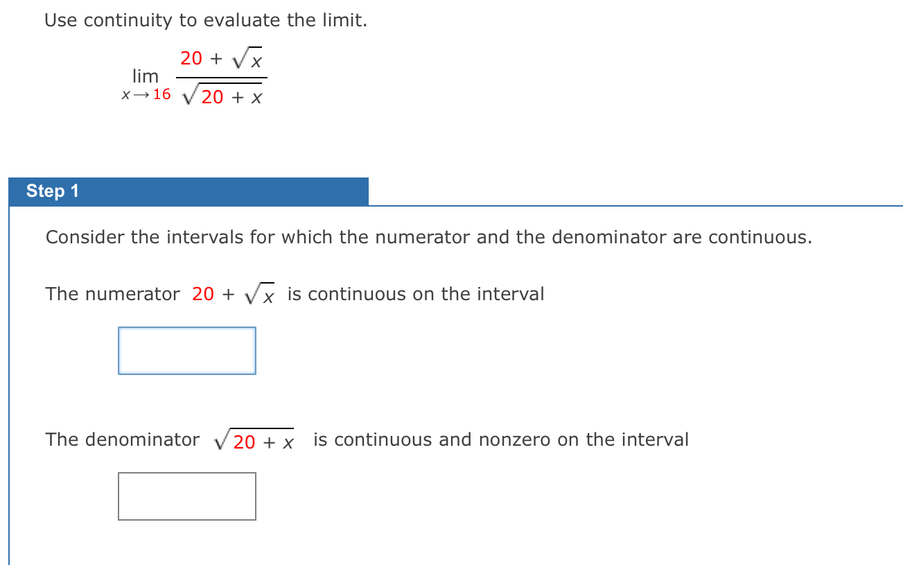 Solved Use continuity to evaluate the | Chegg.com