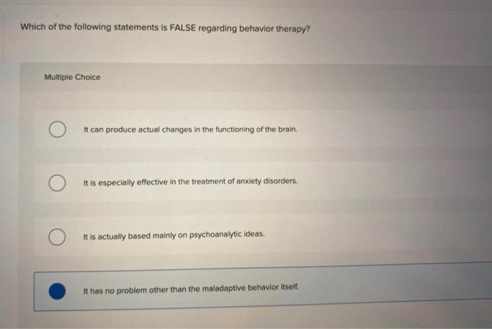 Solved Which of the following statements is FALSE regarding | Chegg.com