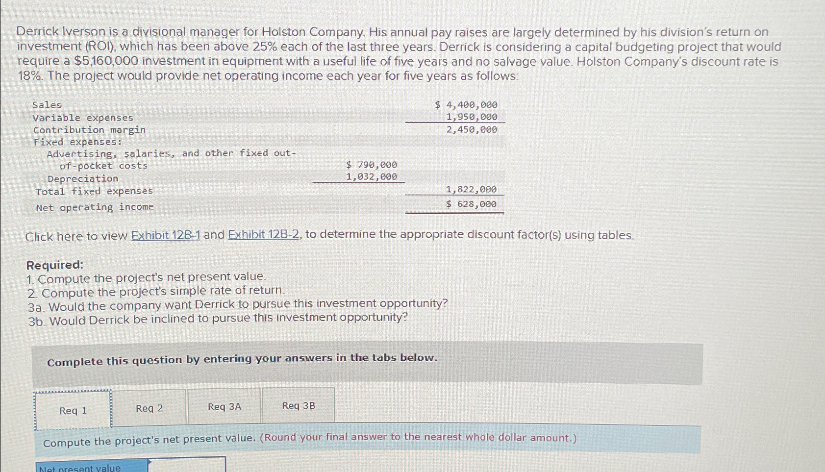 Solved Derrick Iverson is a divisional manager for Holston | Chegg.com
