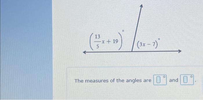 Solved The measures of the angles are and | Chegg.com