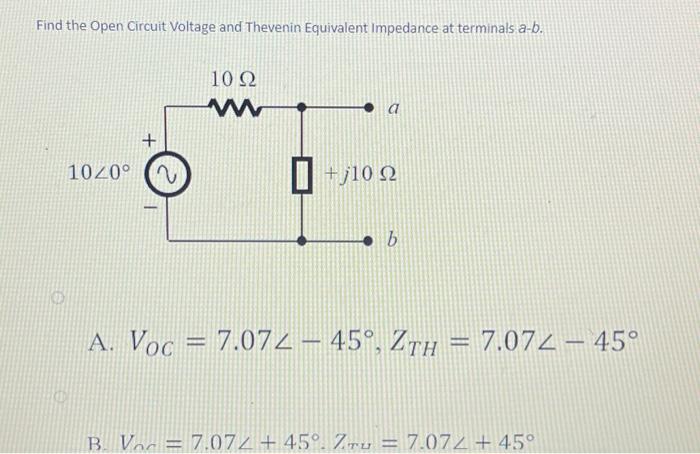 Solved Find the Open Circuit Voltage and Thevenin Equivalent | Chegg.com