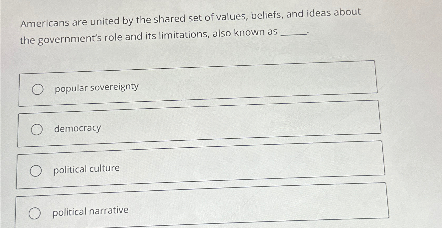 Solved Americans are united by the shared set of values, | Chegg.com