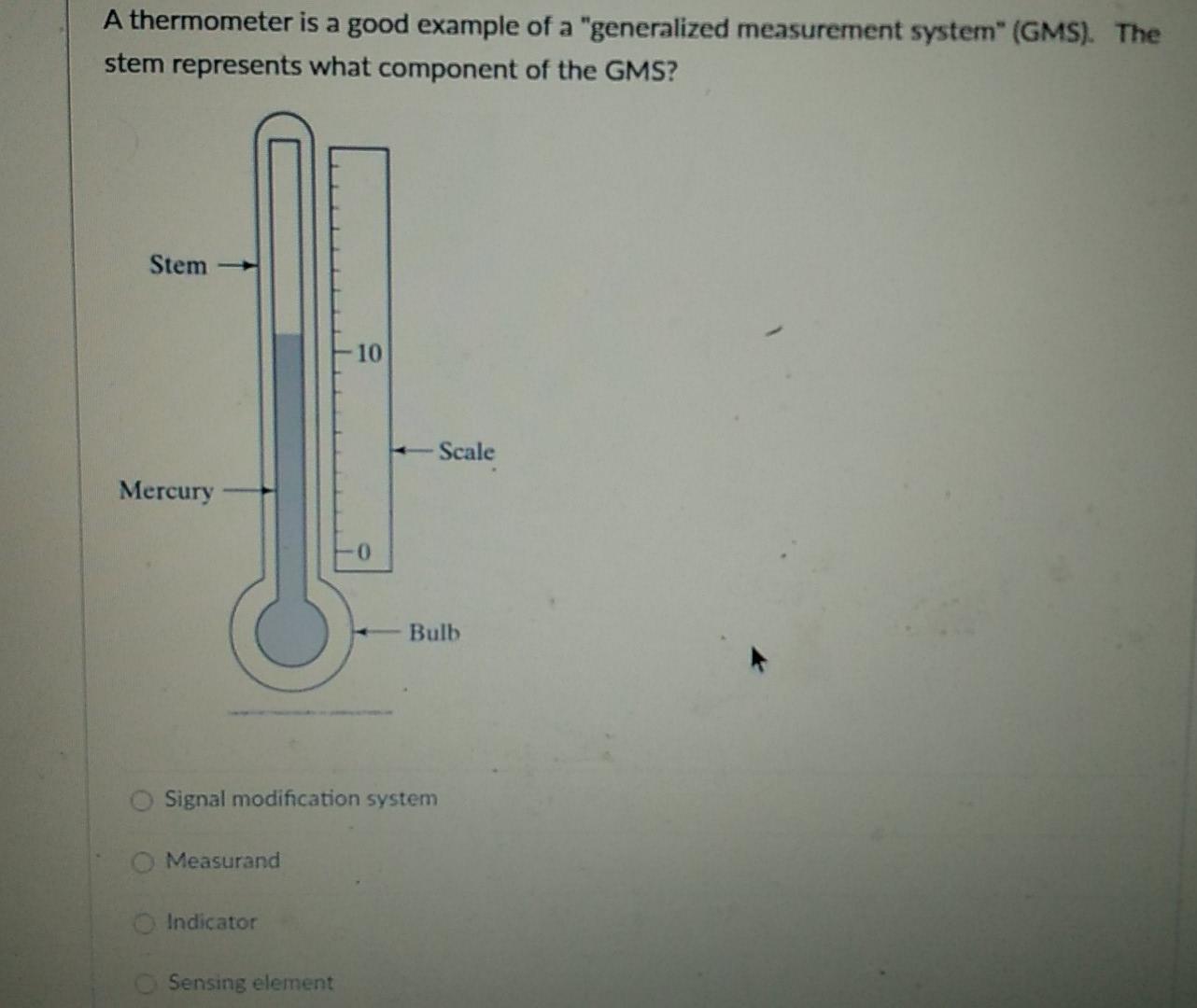 Solved A thermometer is a good example of a "generalized | Chegg.com