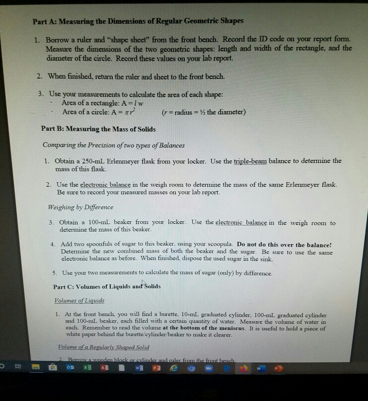 Part A: Measuring the Dimensions of Regular Geometric | Chegg.com