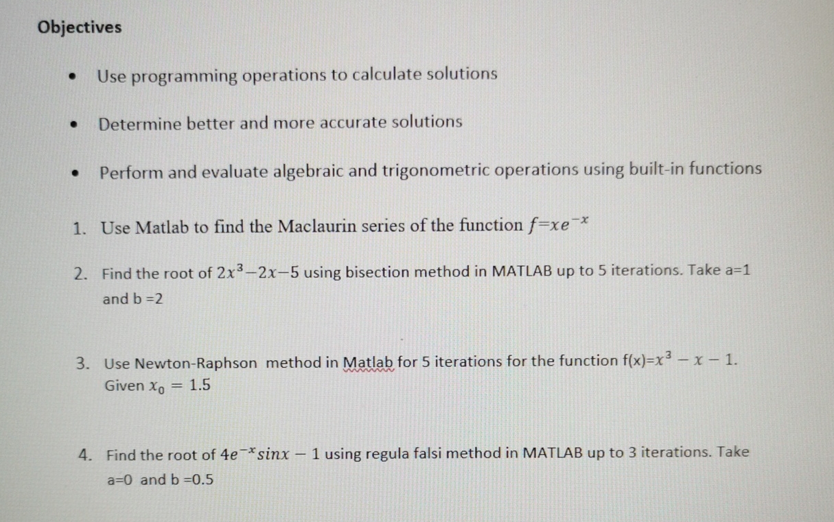 ObjectivesUse programming operations to calculate | Chegg.com