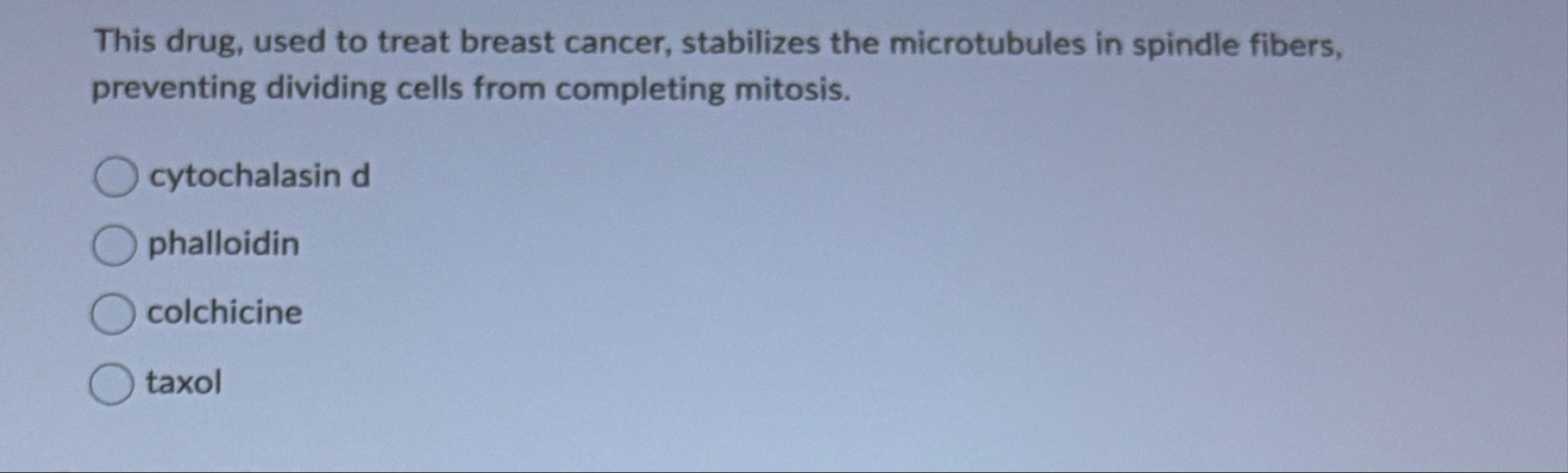 Solved This drug, used to treat breast cancer, stabilizes | Chegg.com