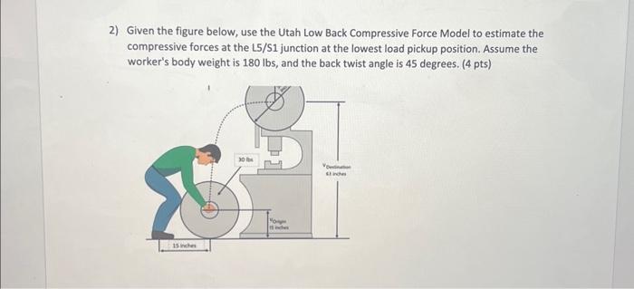 Solved 2) Given the figure below, use the Utah Low Back | Chegg.com