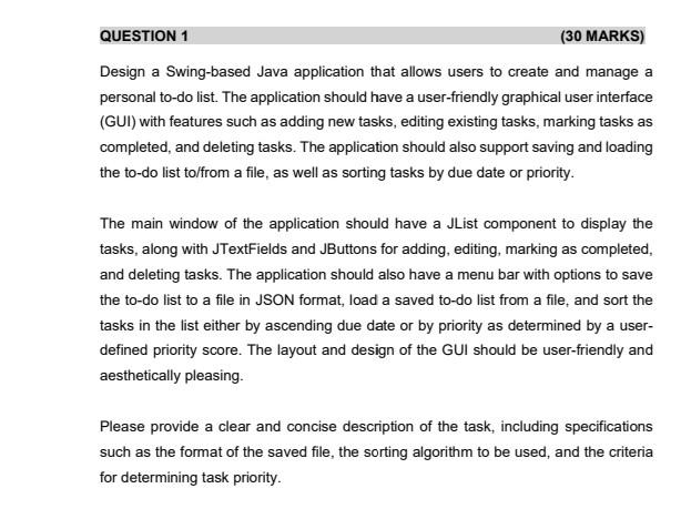 Solved Design a Swing-based Java application that allows | Chegg.com