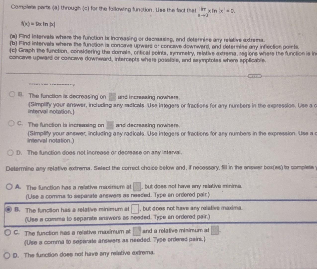 Solved Complete parts (a) through (c) for the following | Chegg.com