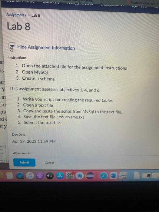 This assignment assesses objectives 1,4 , and 6 . 1. | Chegg.com