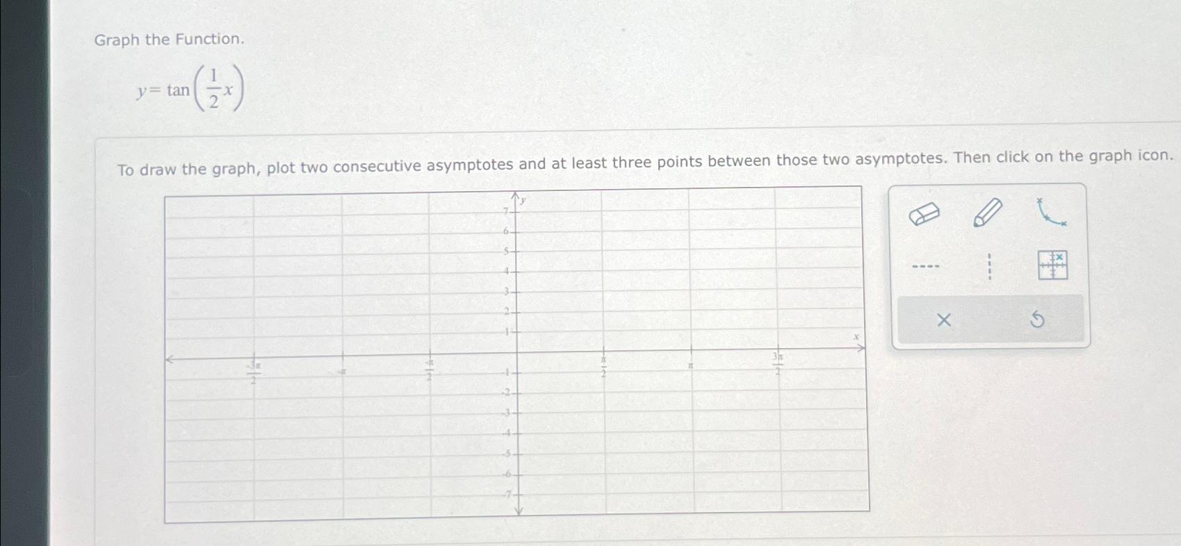 Solved Graph the Function.y=tan(12x)To draw the graph, plot | Chegg.com