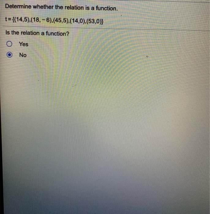 Solved Determine whether the relation is a function. t = | Chegg.com