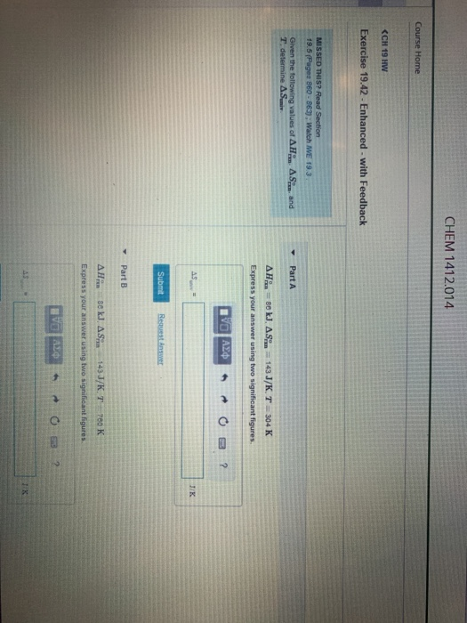 Solved CHEM 1412.014 Course Home | Chegg.com