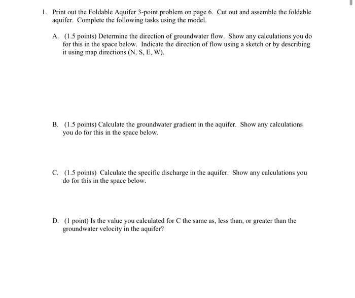Solved 3-point problem ang UT US 10 meters North WANA Well B | Chegg.com