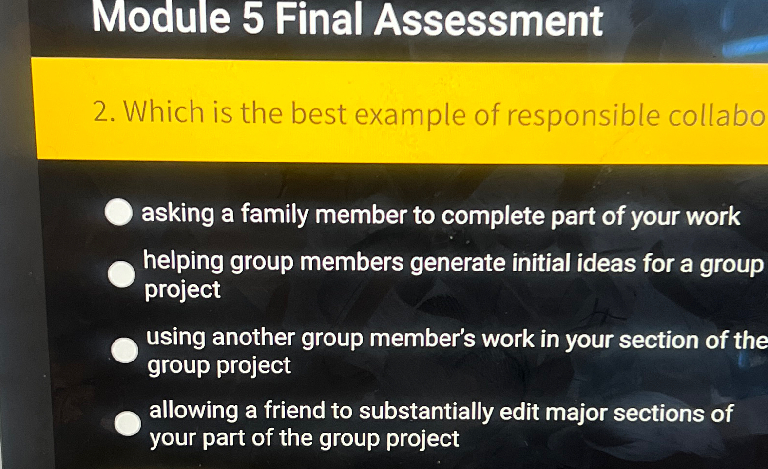 Solved Module 5 ﻿Final Assessment2. ﻿Which is the best | Chegg.com