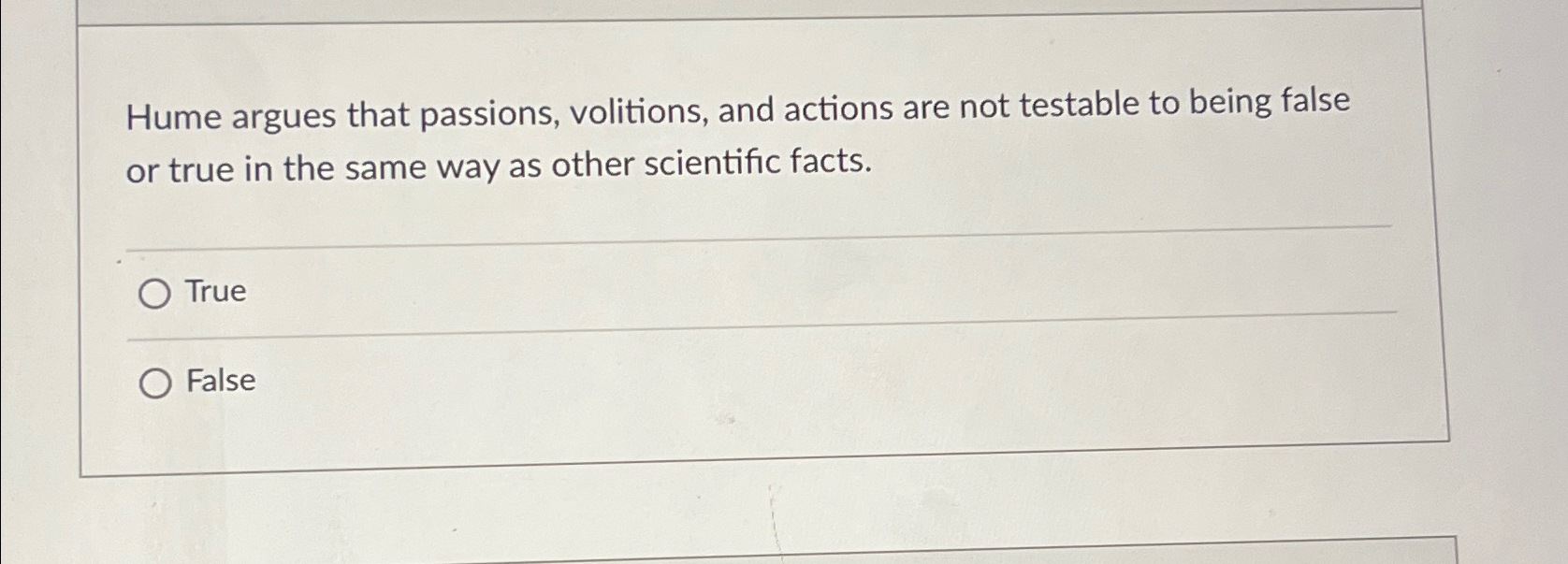 Solved Hume argues that passions, volitions, and actions are | Chegg.com