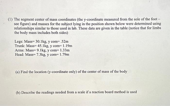 a) find the location (y-coordinate only) of the | Chegg.com