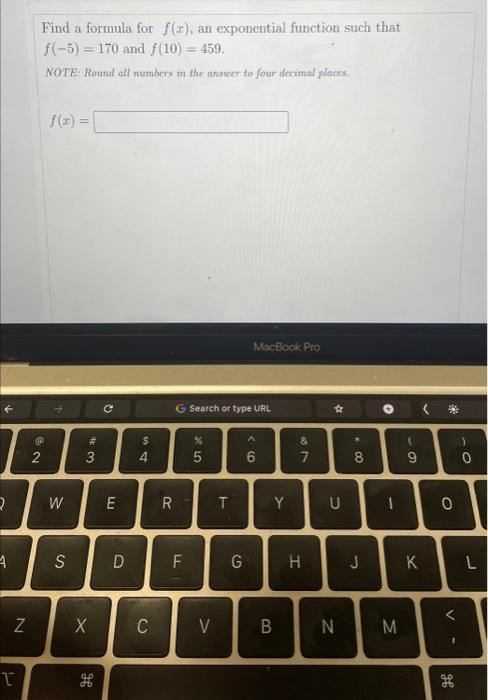 Solved Find a formula for f(x), an exponential function such | Chegg.com