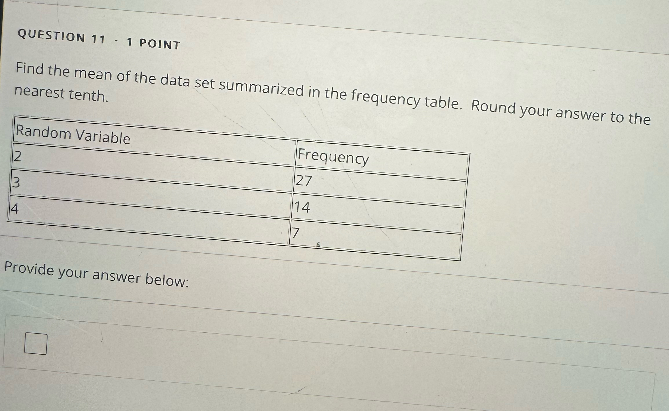 Solved QUESTION 11 - 1 ﻿POINTFind the mean of the data set | Chegg.com