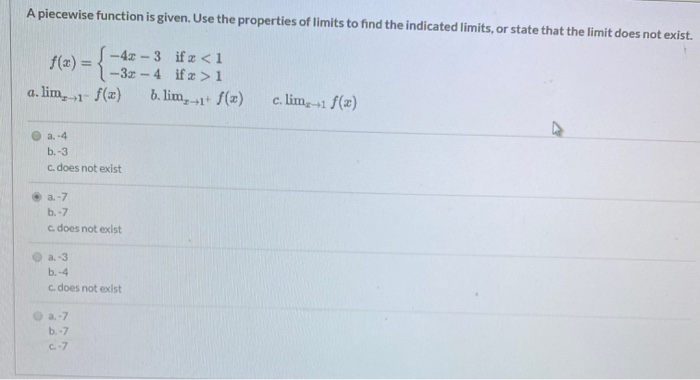 Solved A piecewise function is given. Use the properties of | Chegg.com