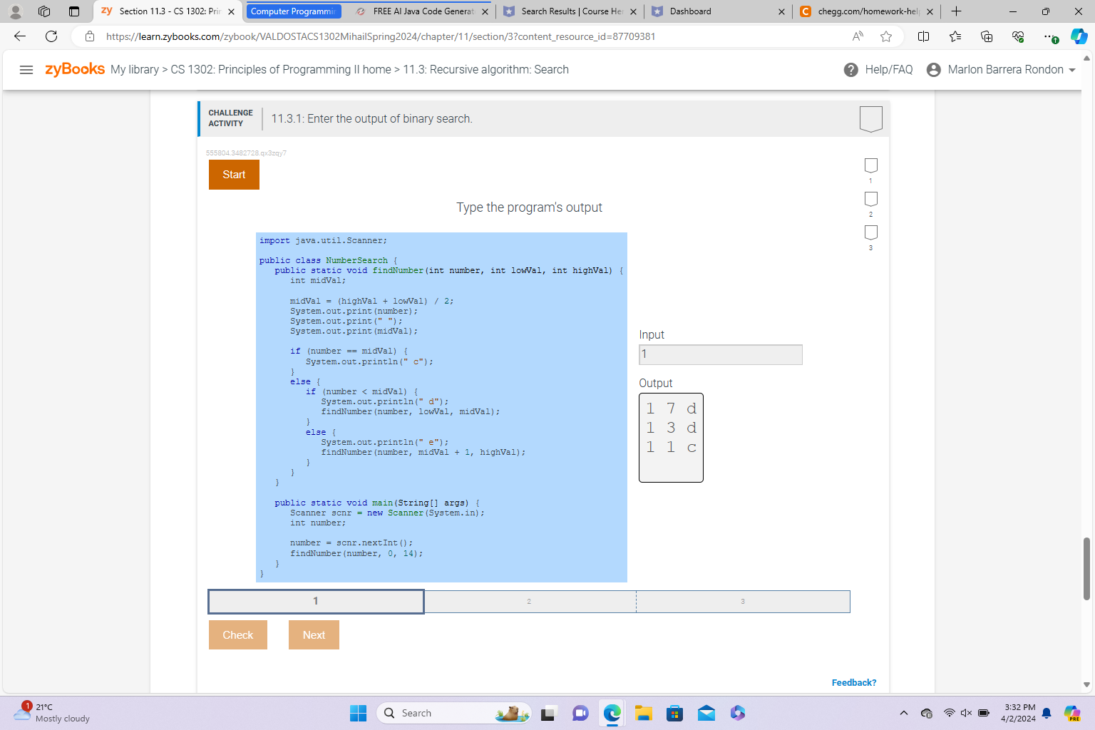 Solved Type the program's outputimport | Chegg.com