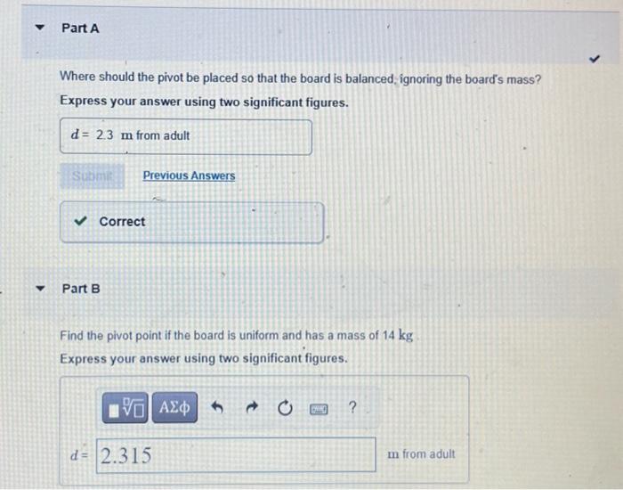 Solved Where should the pivot be placed so that the board is | Chegg.com