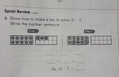 Solved Spiral Review2. ﻿Show how to make a ten to solve | Chegg.com