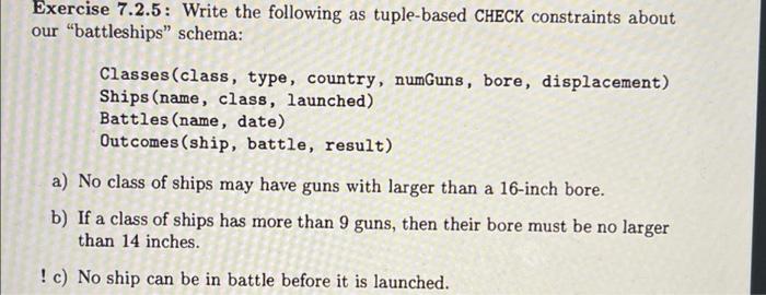 Solved Exercise 7.2.5: Write the following as tuple-based | Chegg.com