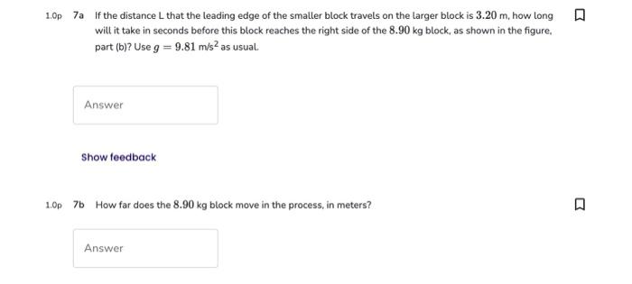 Solved Small block being pushed on a large block A block of | Chegg.com