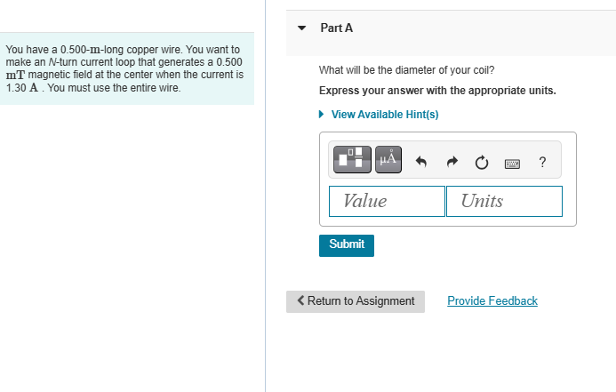 Solved Part A You have a 0.500-m-long copper wire. You want | Chegg.com