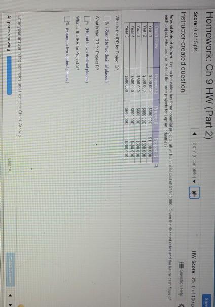 Solved Homework: Ch 9 HW (Part 2) Save Score: 0 of 15 pts 2 | Chegg.com Solved Homework: Ch 9 HW (Part 2) Save Score: 0 of 15 pts 2 | Chegg.com