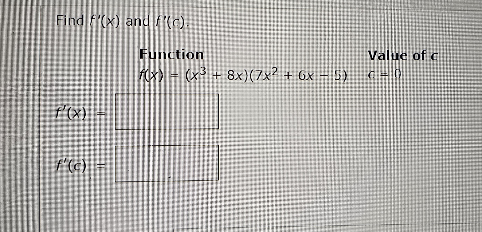 Solved Find f'(x) ﻿and | Chegg.com