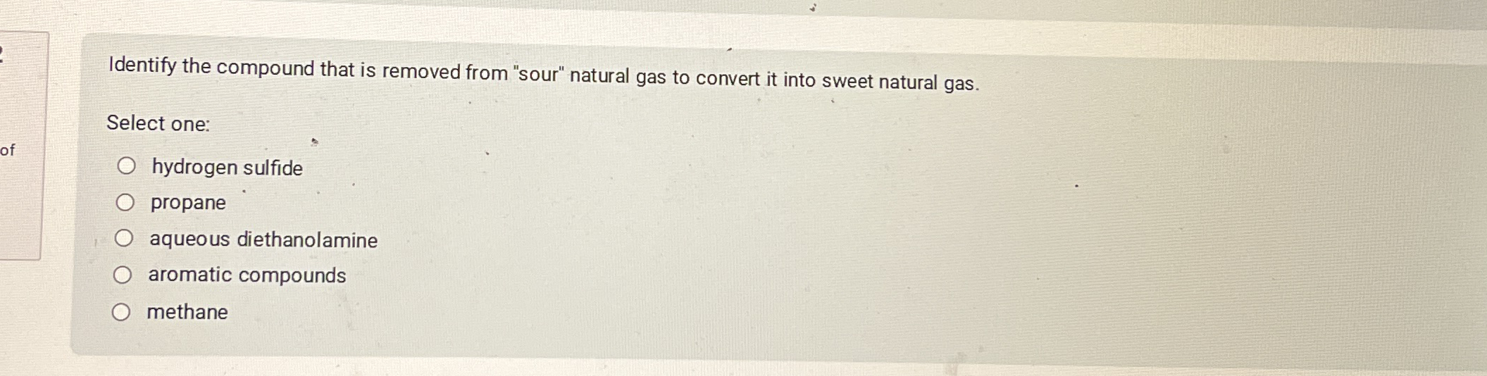 Solved Identify the compound that is removed from "sour" | Chegg.com