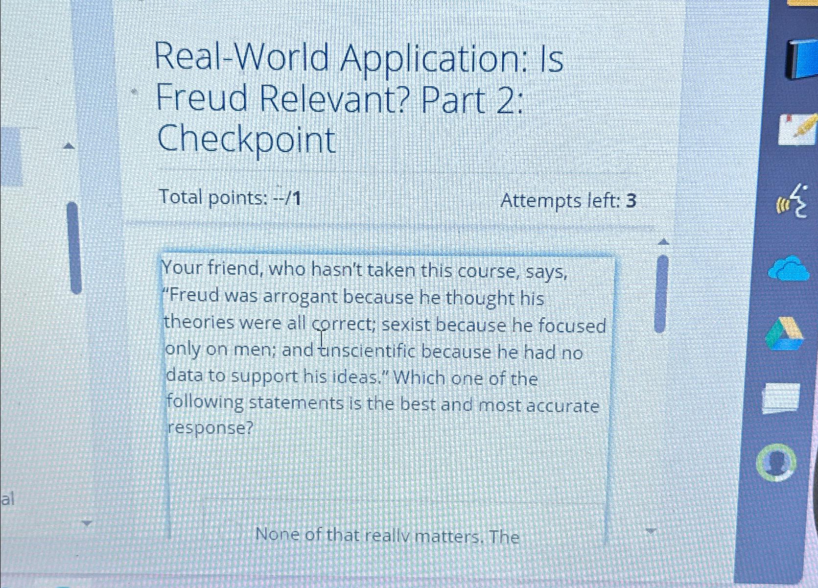 Solved Real-World Application: IsFreud Relevant? Part | Chegg.com