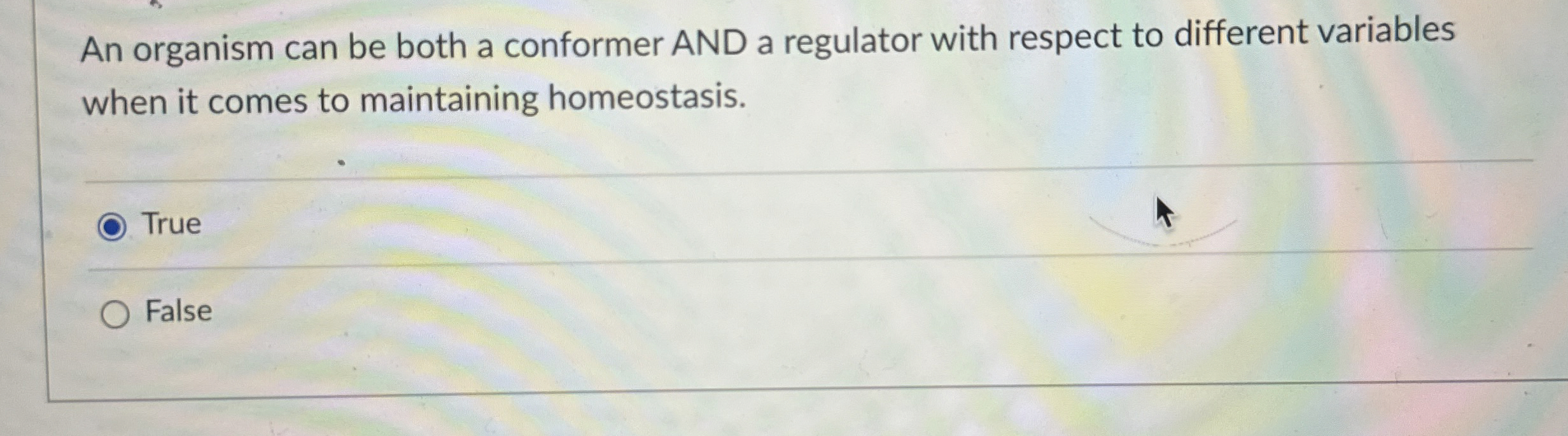 Solved An organism can be both a conformer AND a regulator | Chegg.com