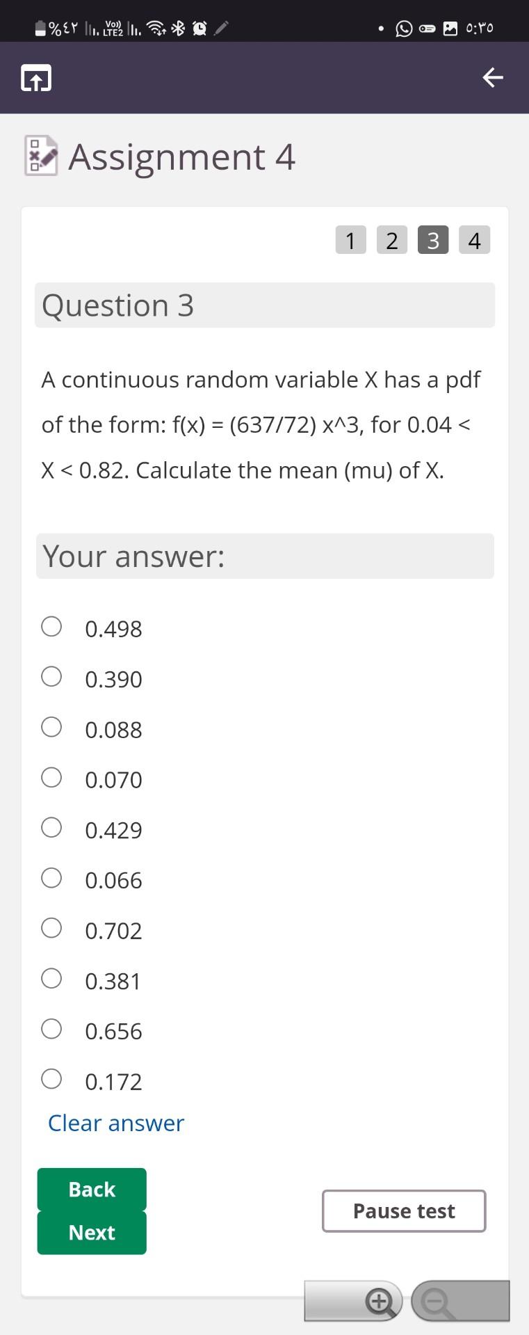 Solved Question 3: A continuous random variable X has a | Chegg.com